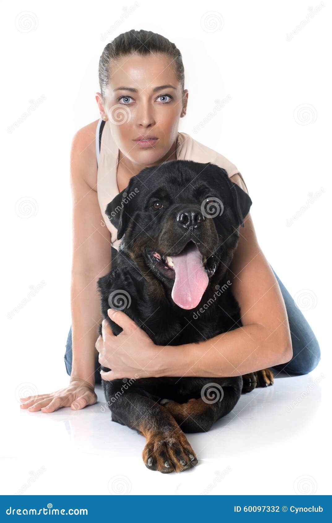 Young woman and rottweiler stock photo. Image of rottweiler - 60097332