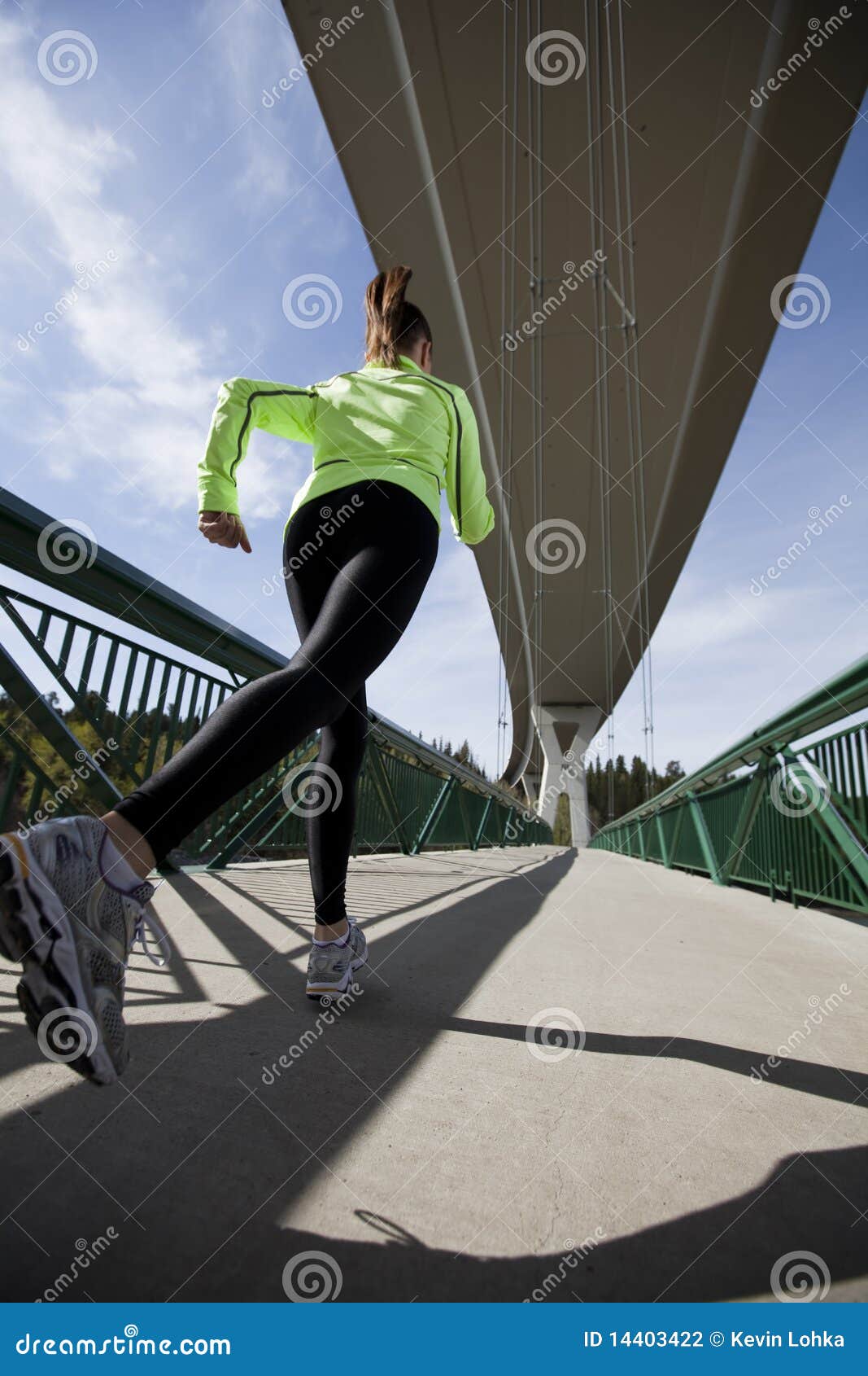 Young Woman Running stock photo. Image of railing, lady - 14403422