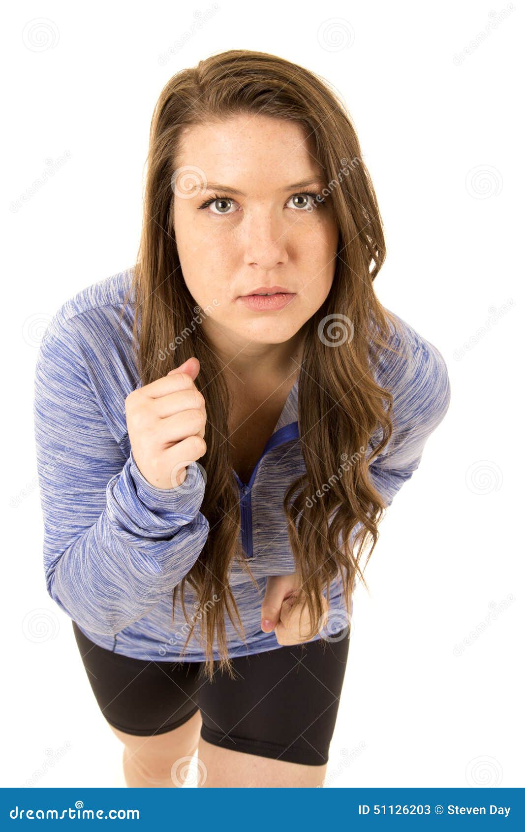 Young Woman Running into the Camera Stock Image - Image of cute, people ...