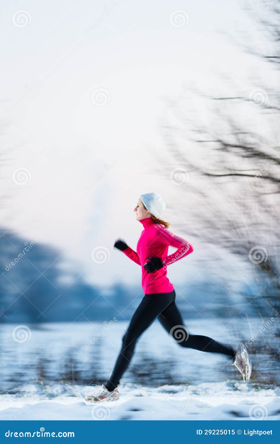 Young Woman Running Outdoors Stock Image - Image of jogger, energy ...