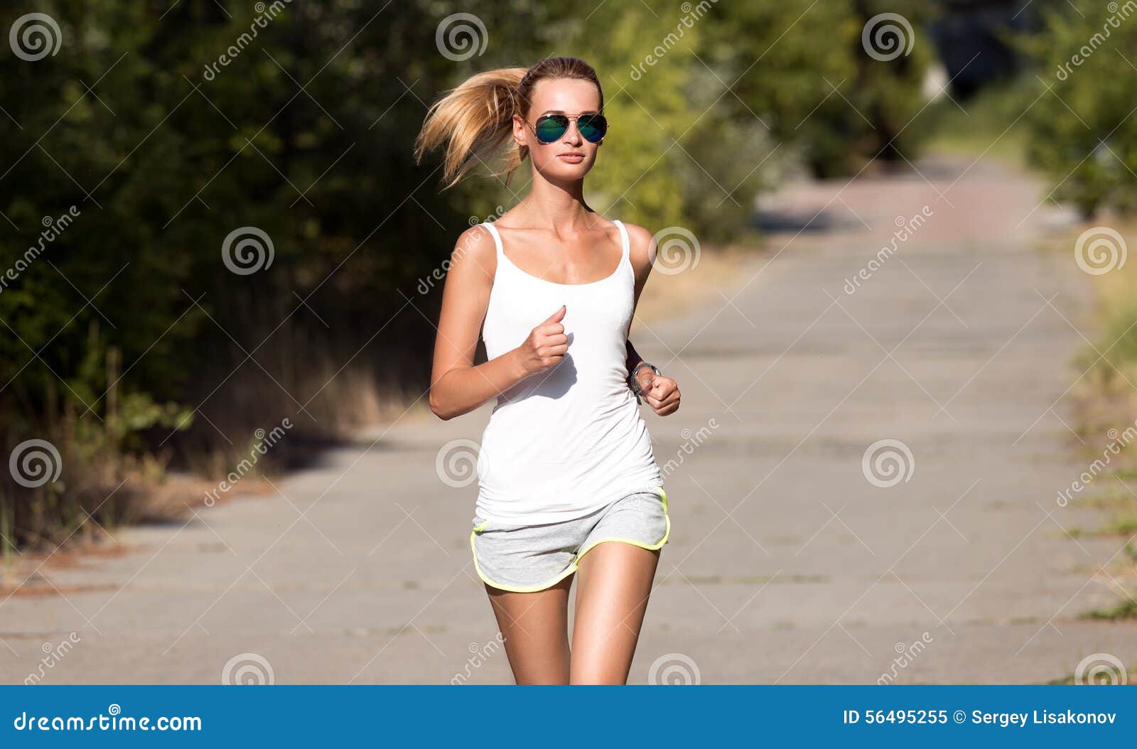 Young Woman Running stock image. Image of outdoor, running - 56495255