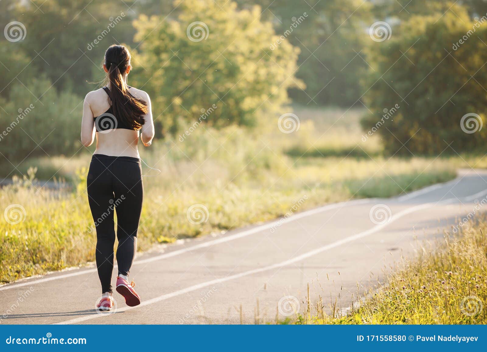 Young Woman Running in Park Stock Photo - Image of lifestyle, fitness ...