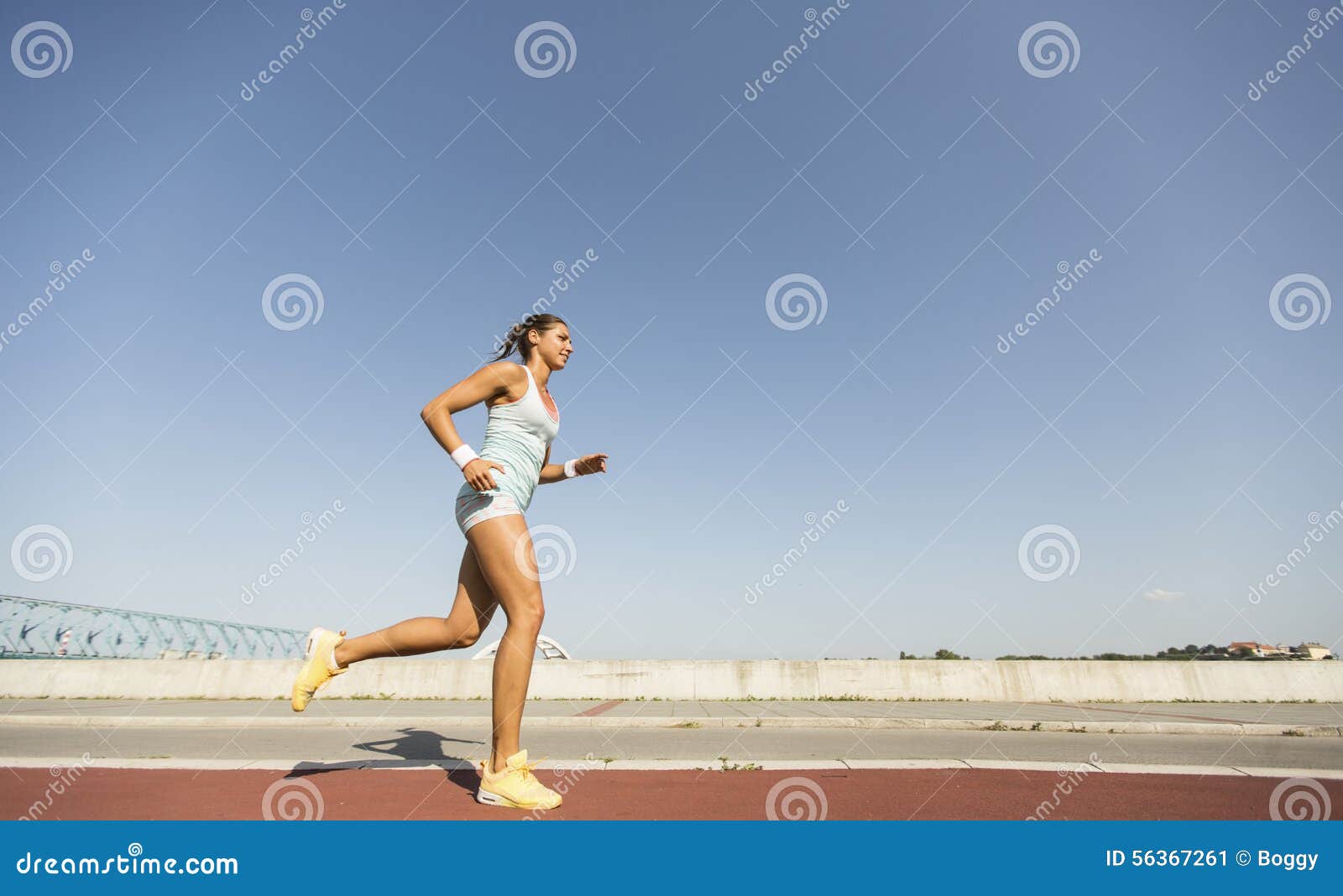 Young woman running stock image. Image of motion, sporty - 56367261
