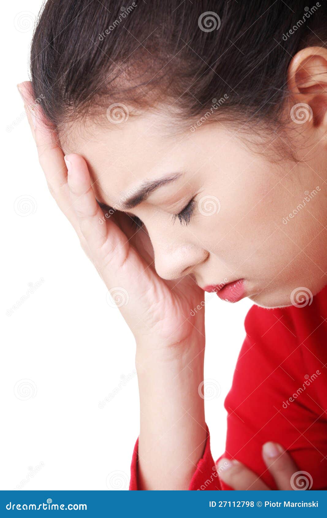 Young Woman with Sad Expression on Face Stock Photo - Image of head ...