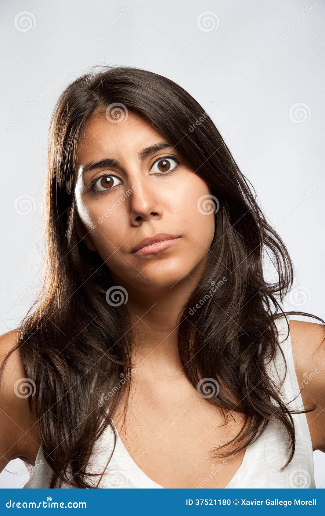 Young Woman with Sad Expression Stock Photo - Image of face, identity ...