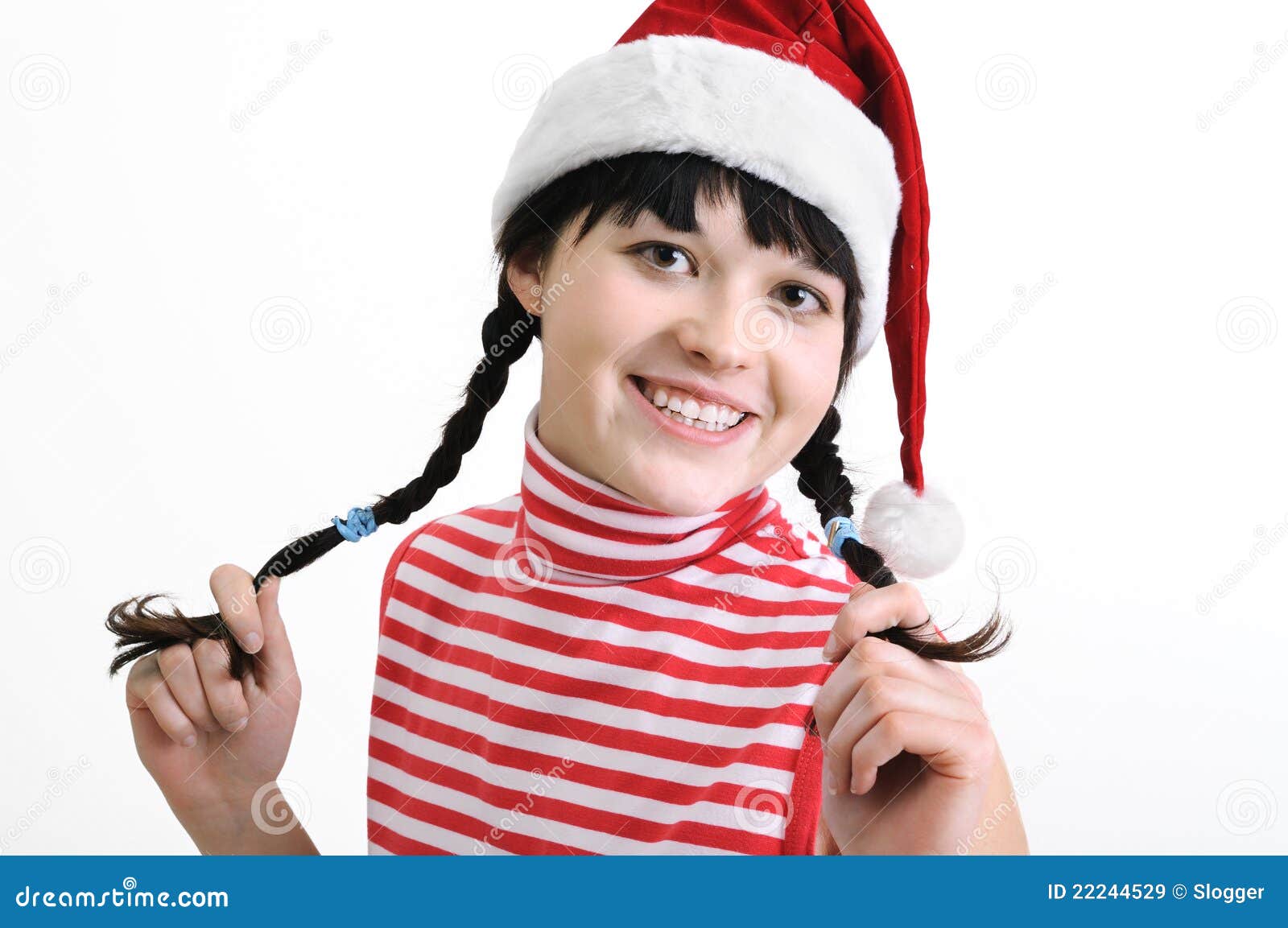 Young woman in Santa style stock image. Image of year - 22244529