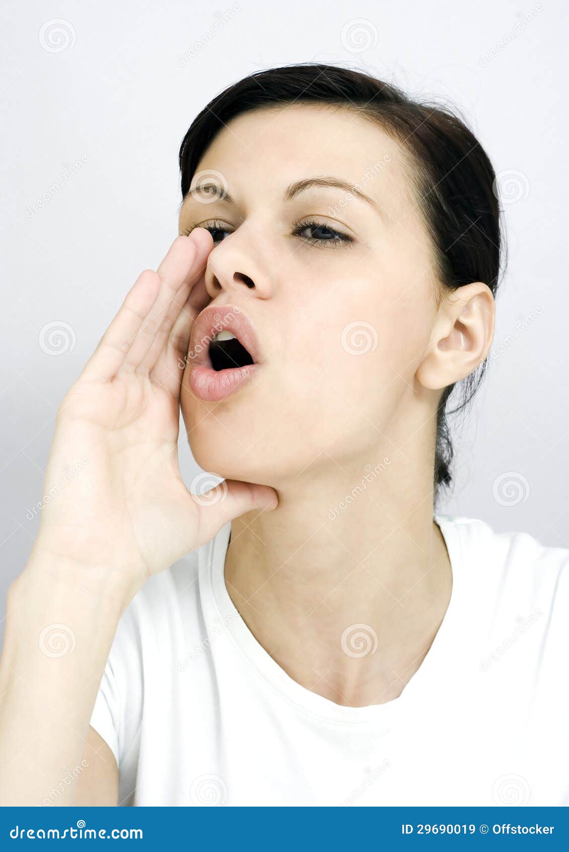 Young woman says stock image. Image of brunette, good - 29690019