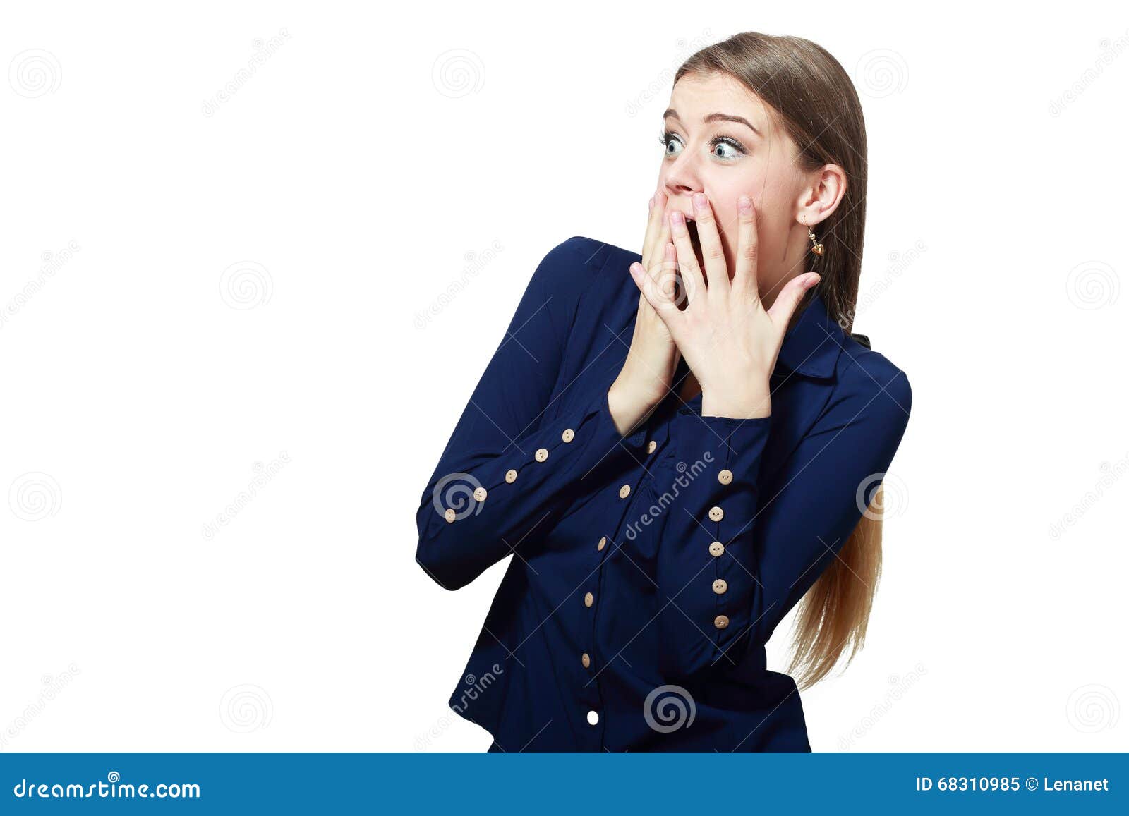Young woman scared stock image. Image of frustration - 68310985