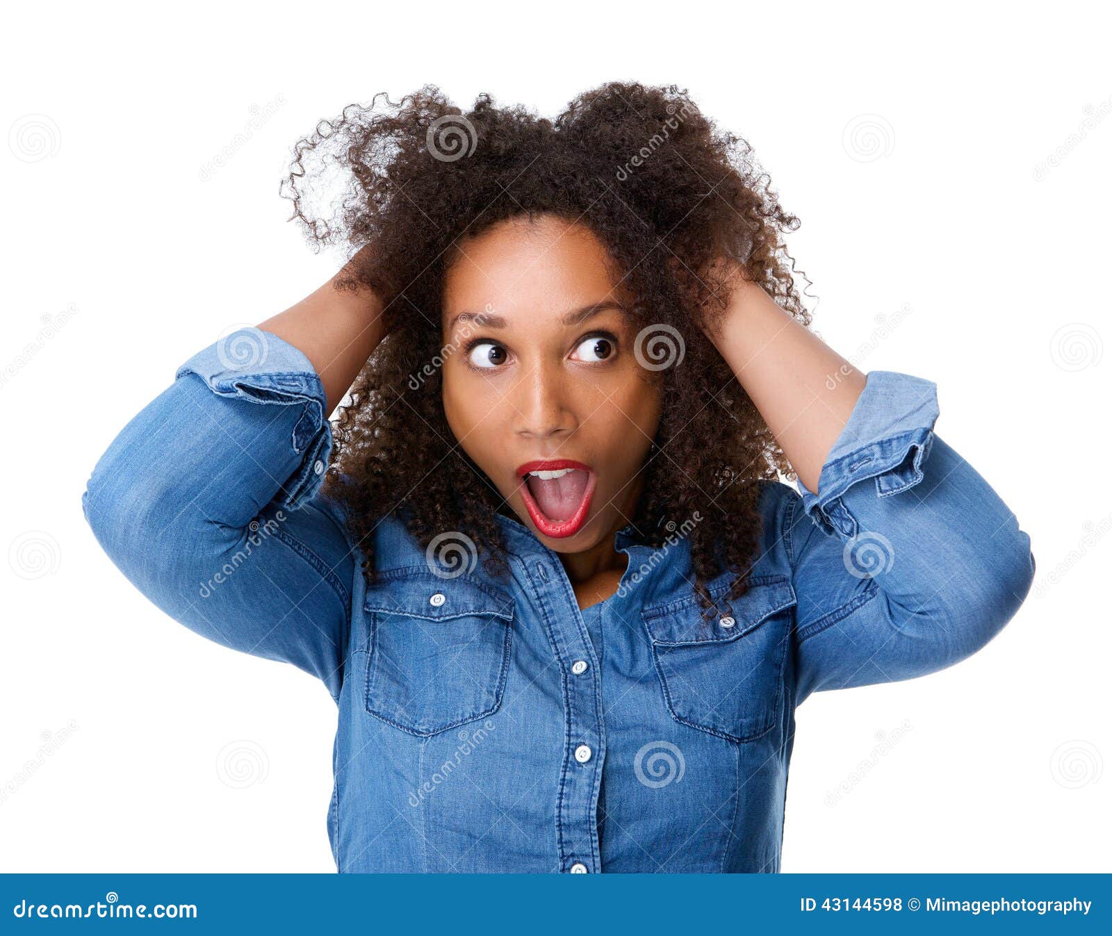 Young Woman with Scared Expression Stock Photo - Image of girl, adult ...
