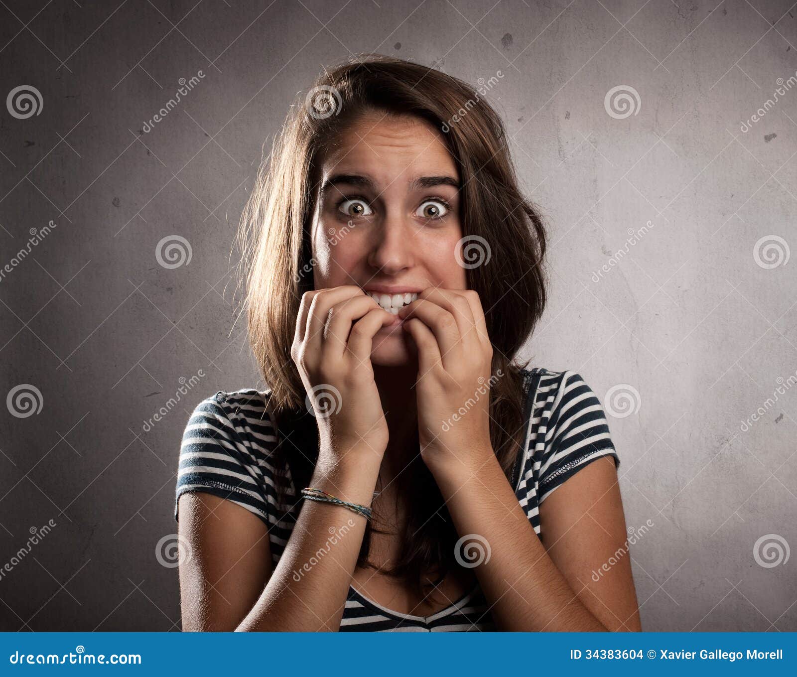 Young woman scared stock photo. Image of portrait, hair - 34383604