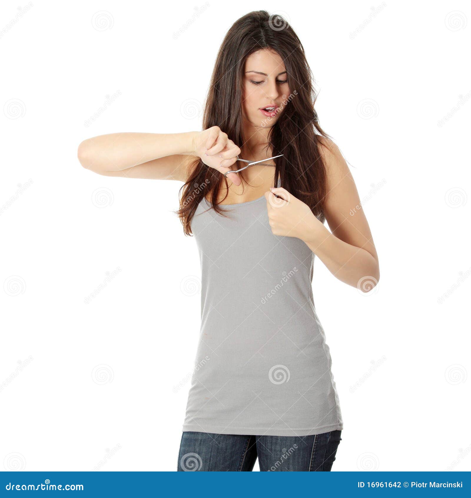 Young woman with scissors stock photo. Image of female - 16961642