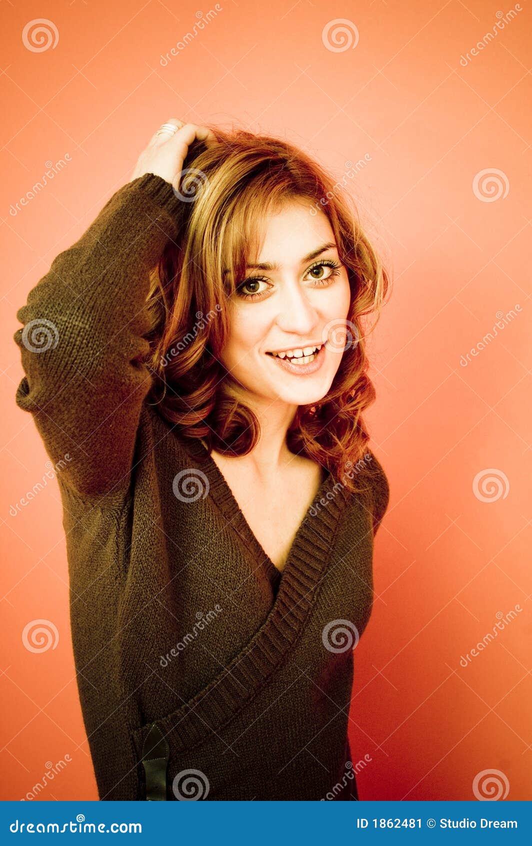 Young Woman Scratching Head Stock Image - Image of downward, outfit ...
