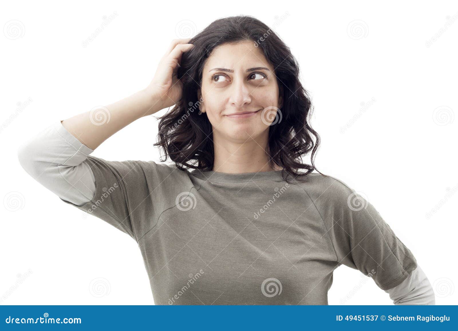 Young Woman Scratching Her Head Stock Image - Image of woman, question ...