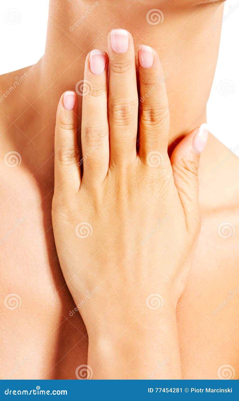 Young Woman Scratching Her Neck. Stock Image - Image of hand, remedy ...