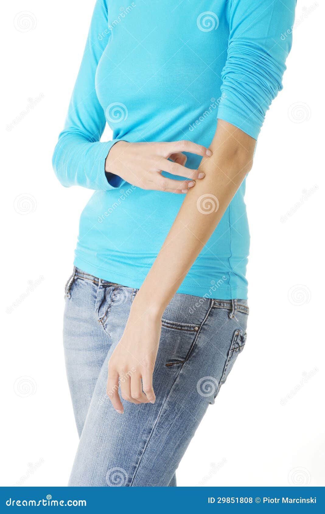 Young Woman Scratching Her Self. Stock Photo - Image of caucasian, 2030 ...