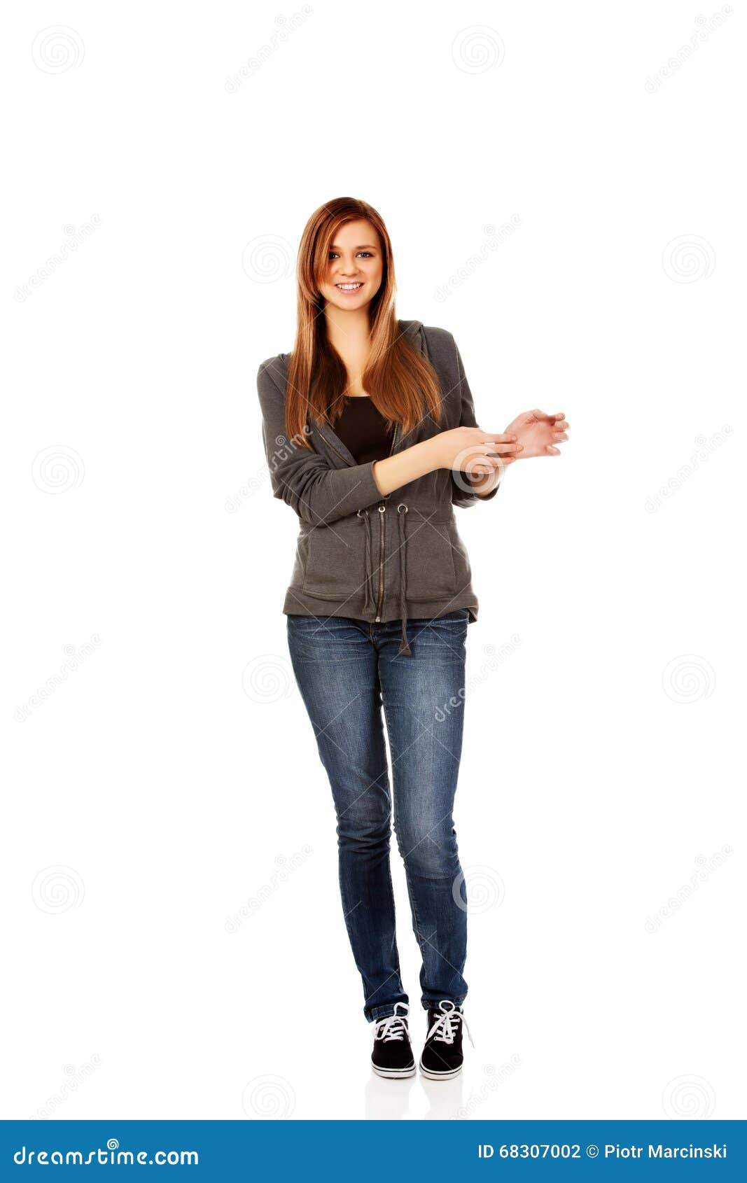 Young Woman is Scratching Herself on Wirst Stock Photo - Image of pain ...