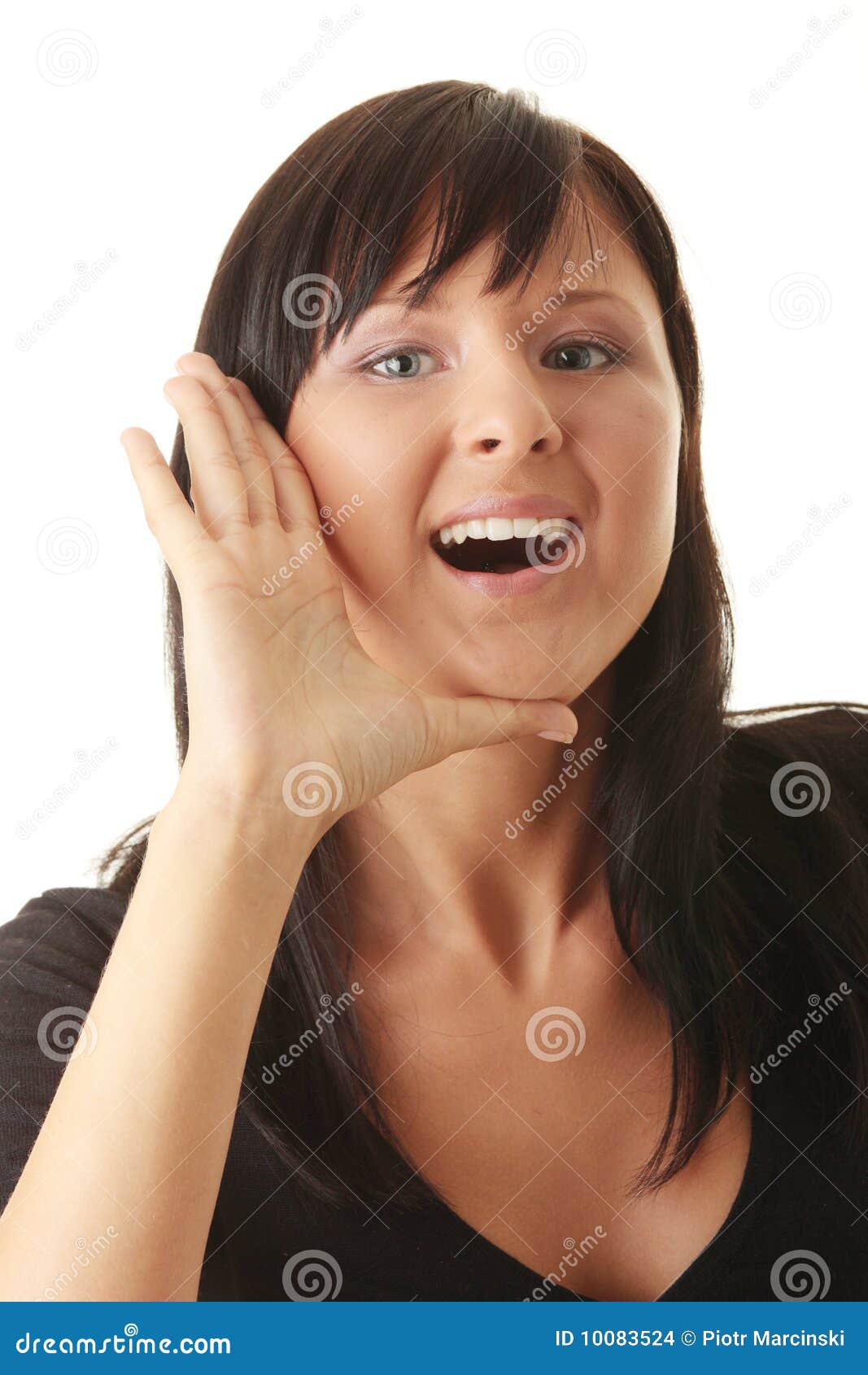 A young woman scream loud stock photo. Image of open - 10083524