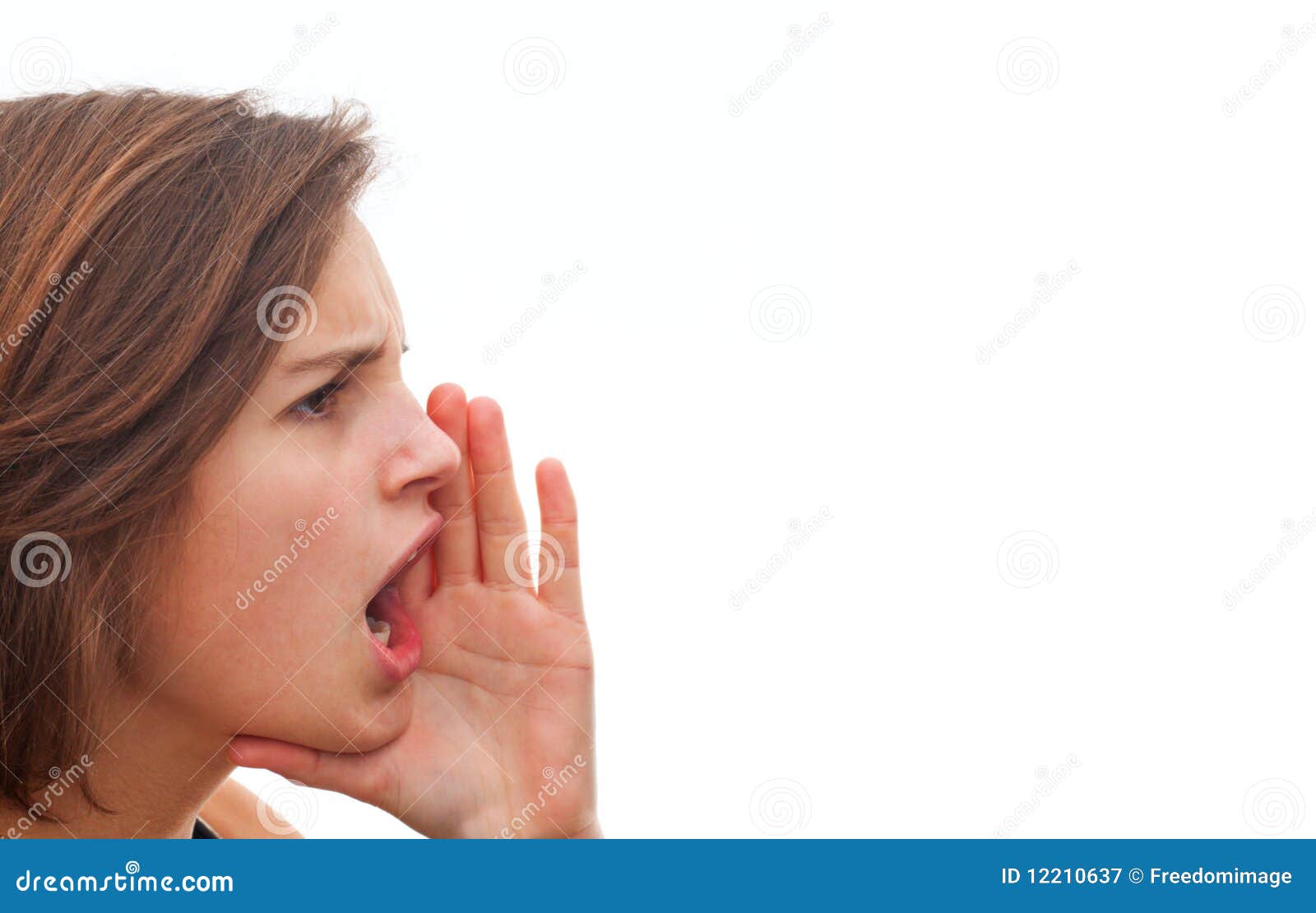 Young Woman Screaming at Copy Space Stock Image - Image of lady ...