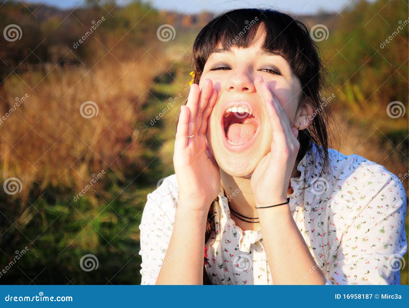 Young Woman Screaming of Joy Stock Image - Image of yelling, teenage ...