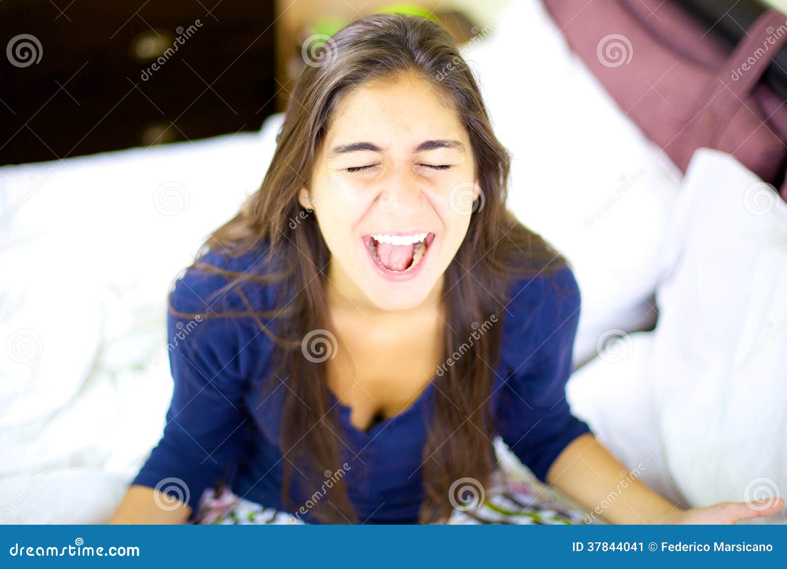 Young Woman Screaming Like Crazy Stock Image - Image of portrait, room ...