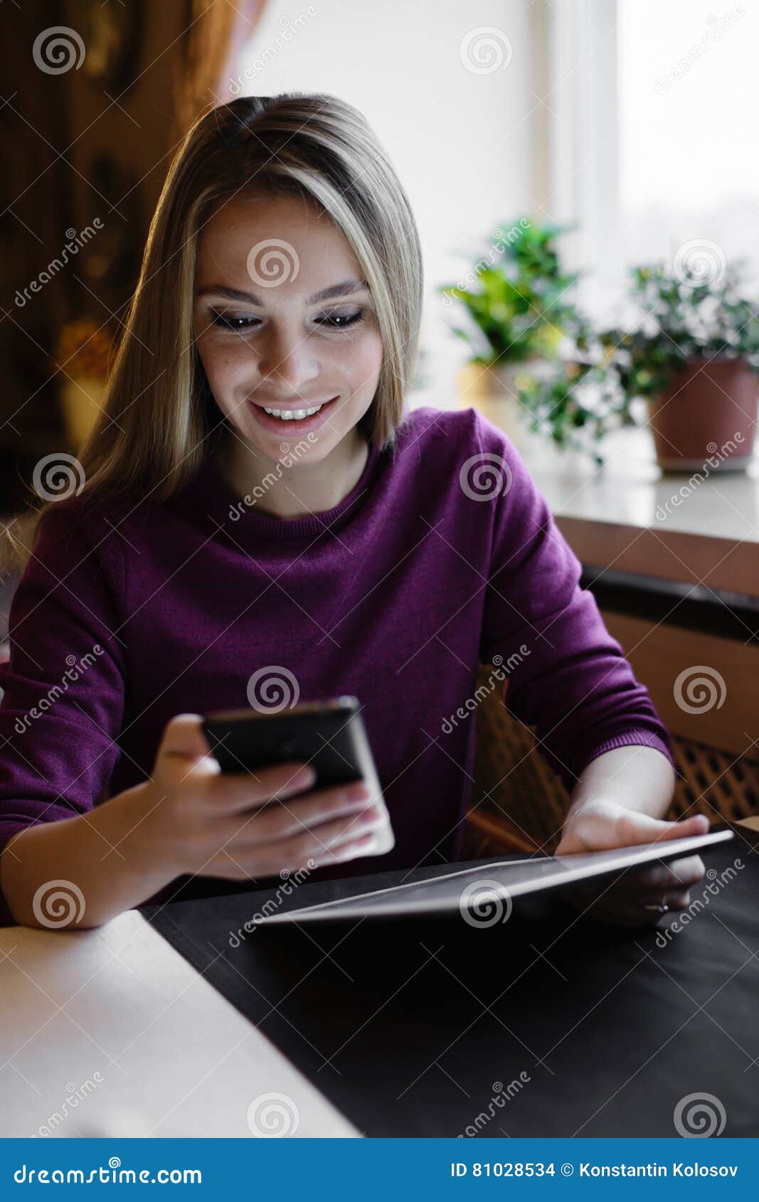 Young Woman Scrolling Smartphone Stock Photo - Image of adult, person ...