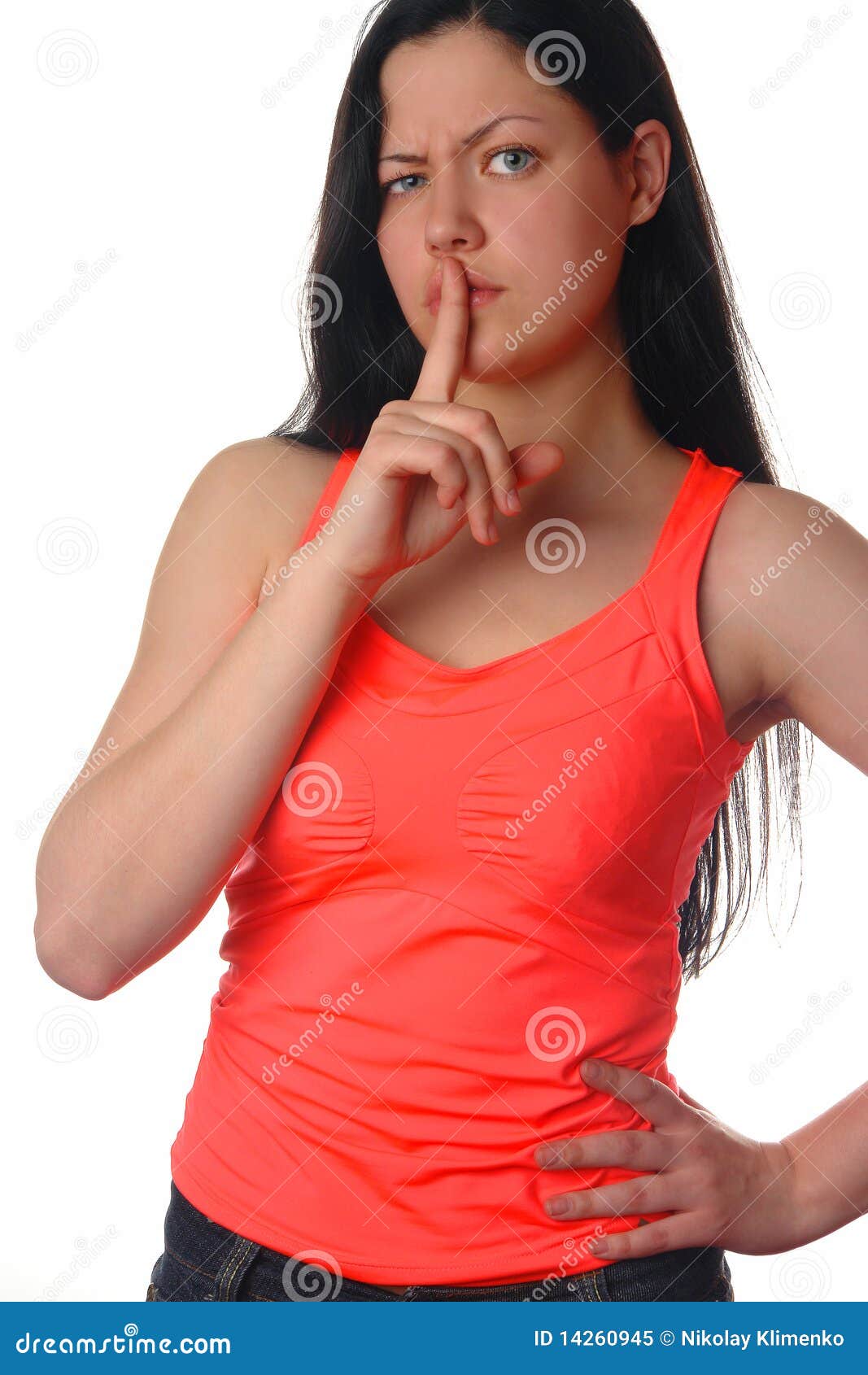 Young Woman Secret Portrait Stock Image - Image of face, muted: 14260945