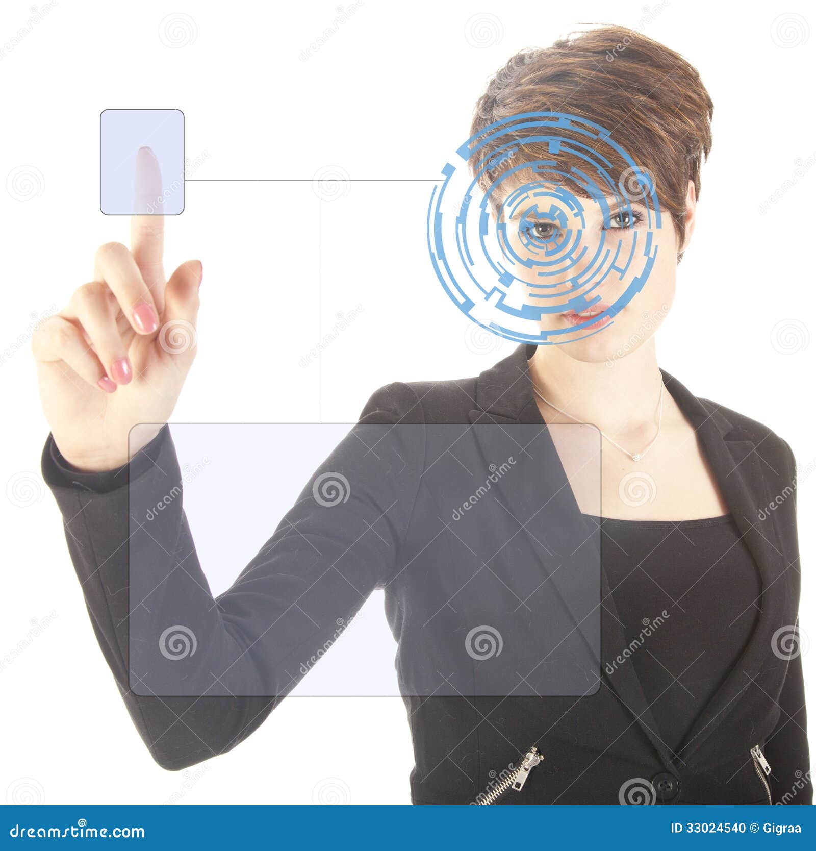 Security Iris Scanner On Intense Blue Human Eye Royalty-Free Stock ...