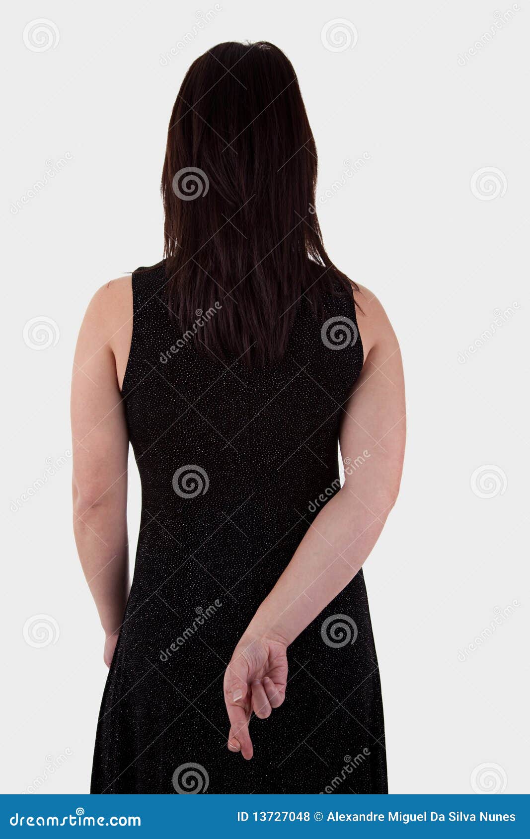 Young Woman Seen from Behind, His Hands Back, Her Stock Photo - Image ...