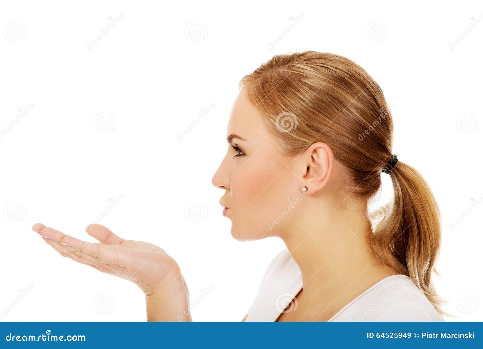 Young woman sending a kiss stock image. Image of lady - 64525949