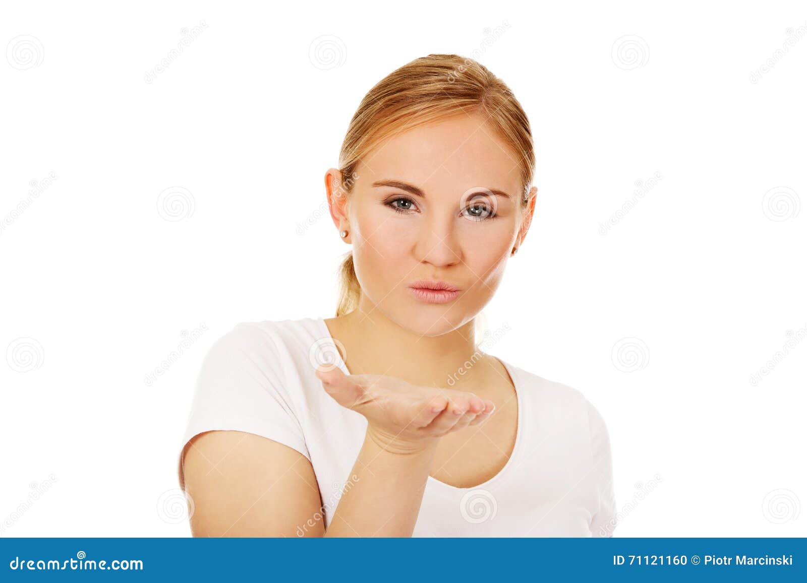 Young woman sending a kiss stock photo. Image of gorgeous - 71121160