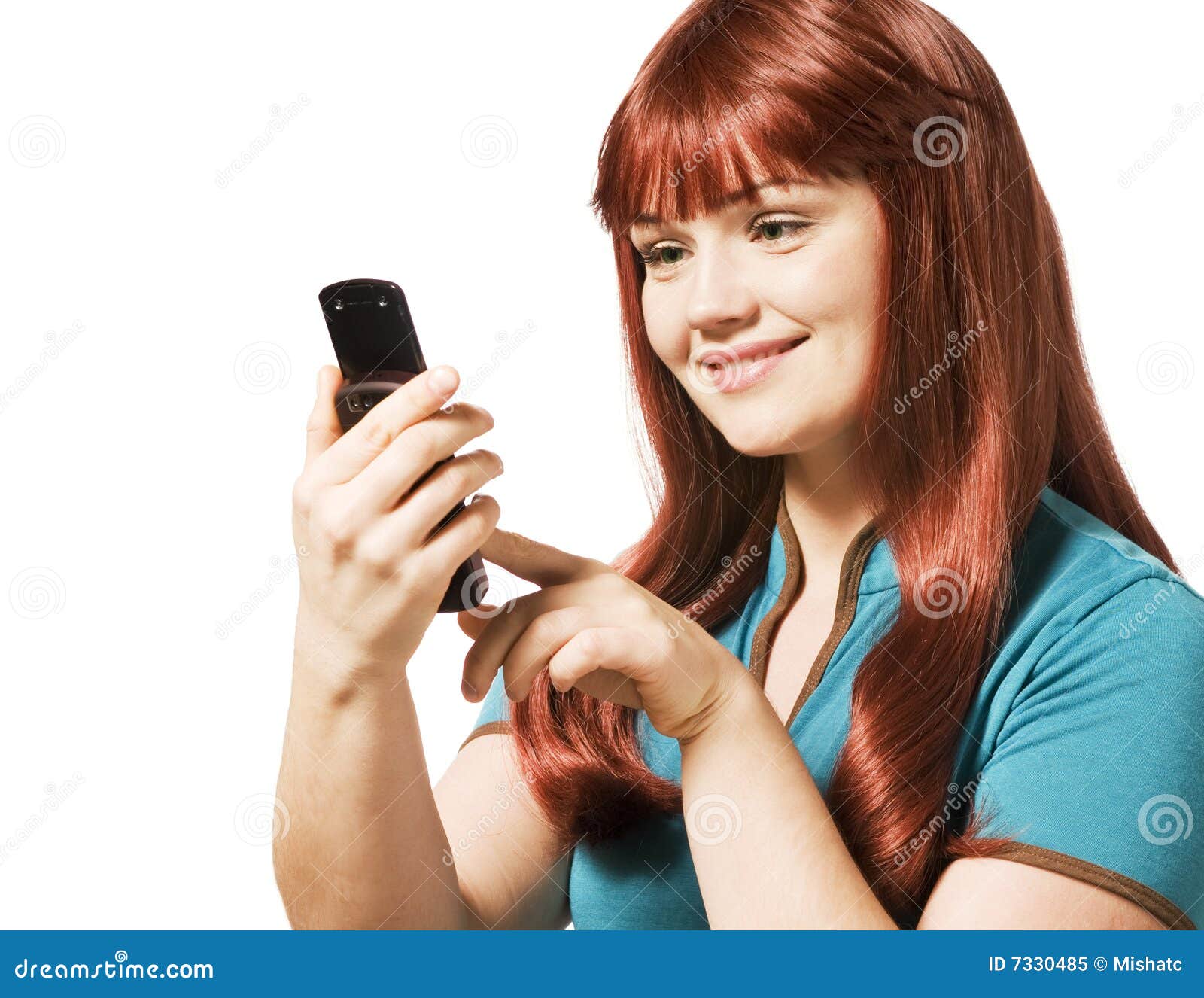 Young Woman Sending a Text Message Stock Image - Image of beautiful ...