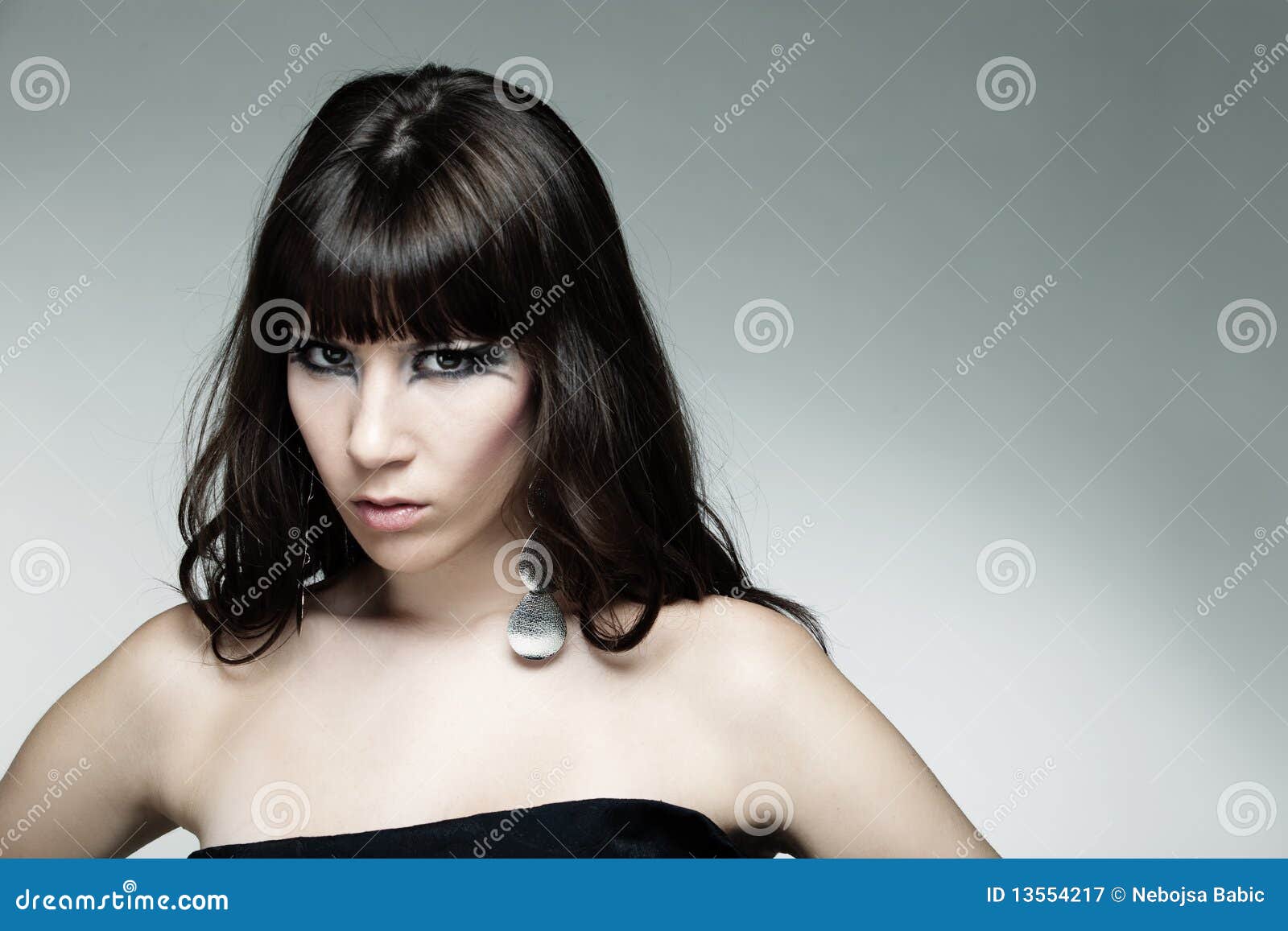 Young Woman with Serious Expression Stock Image - Image of adult ...