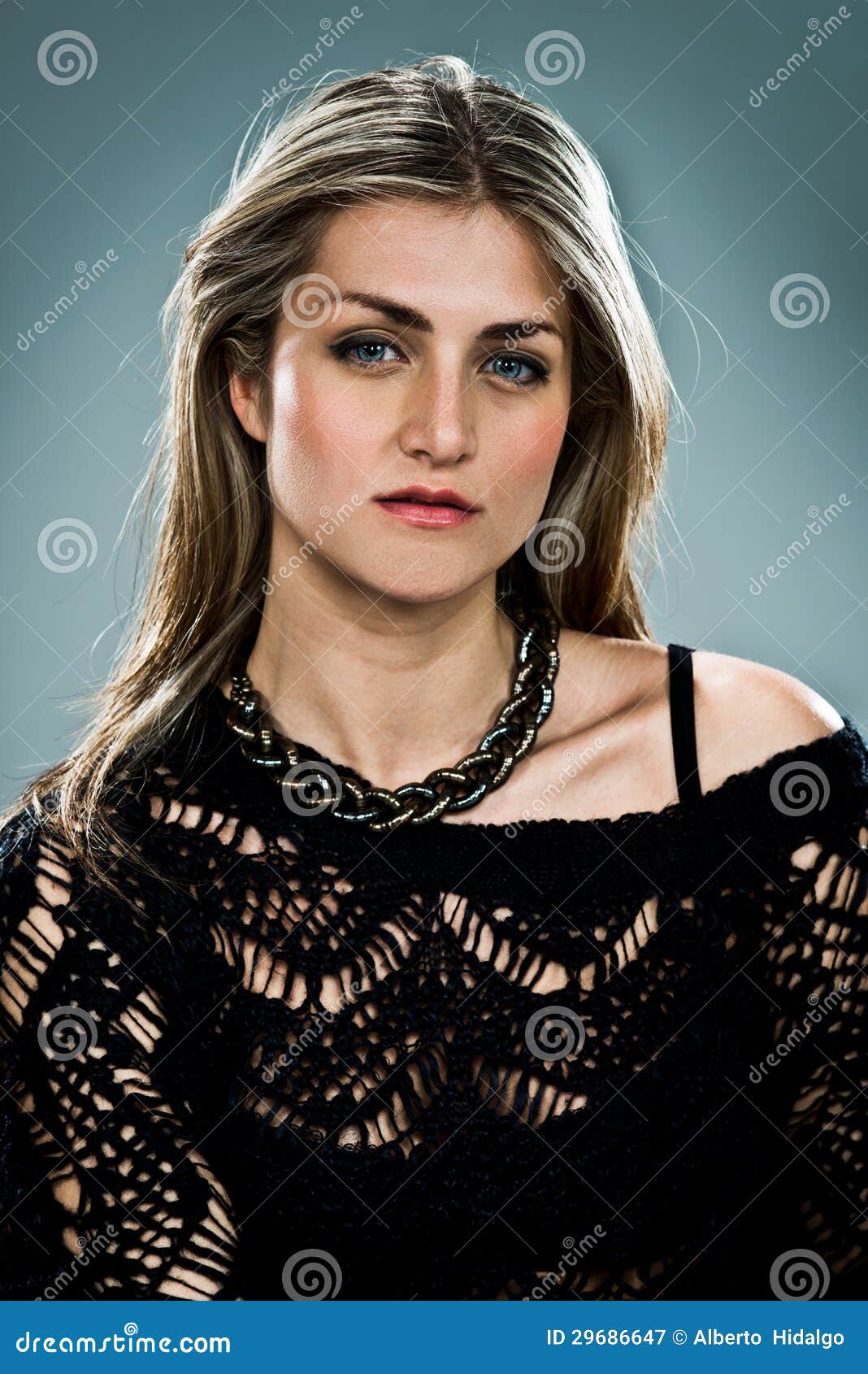 Young Woman with Serious Expression Stock Image - Image of fine, person ...