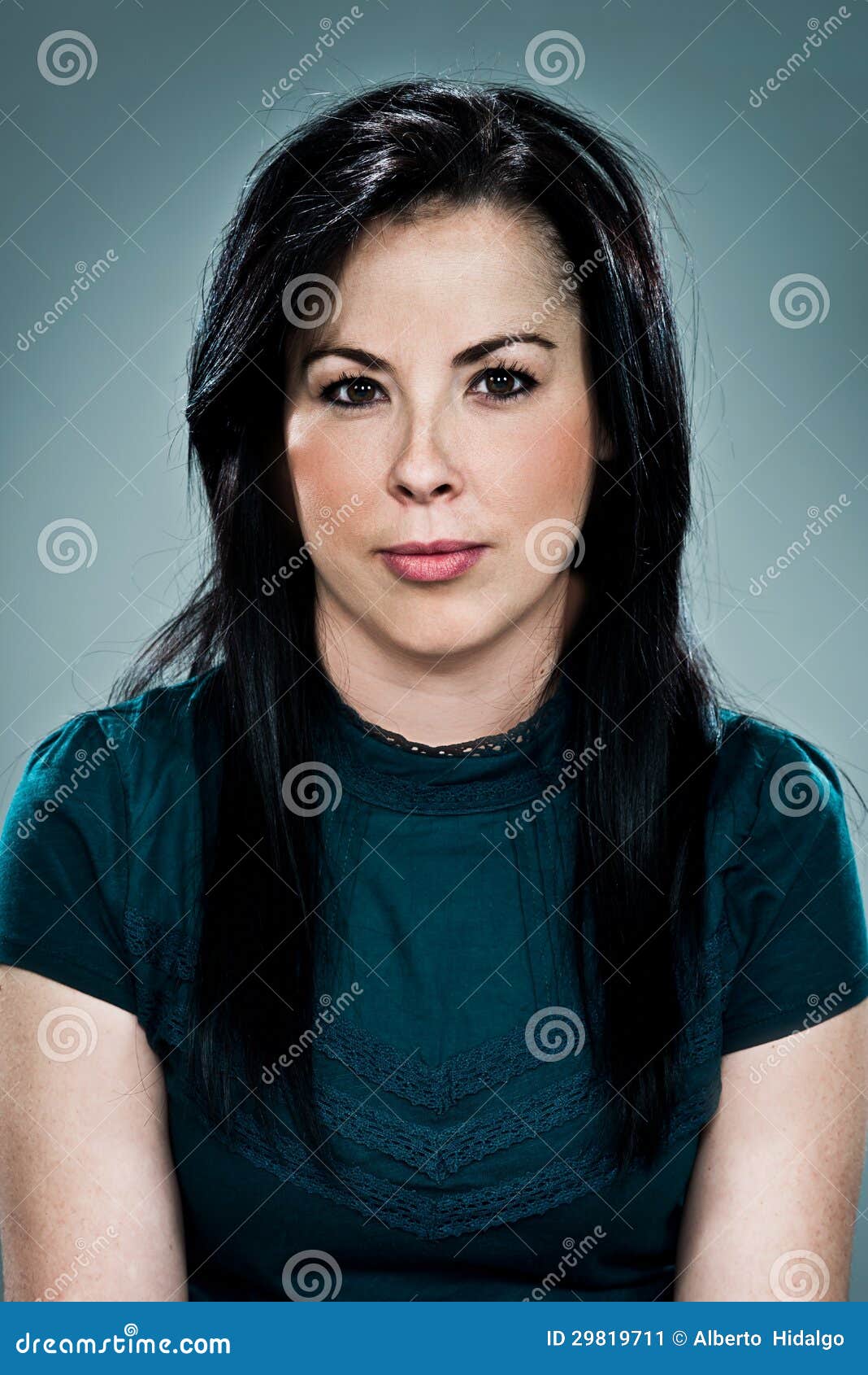 Young Woman with Serious Expression Stock Image - Image of person ...