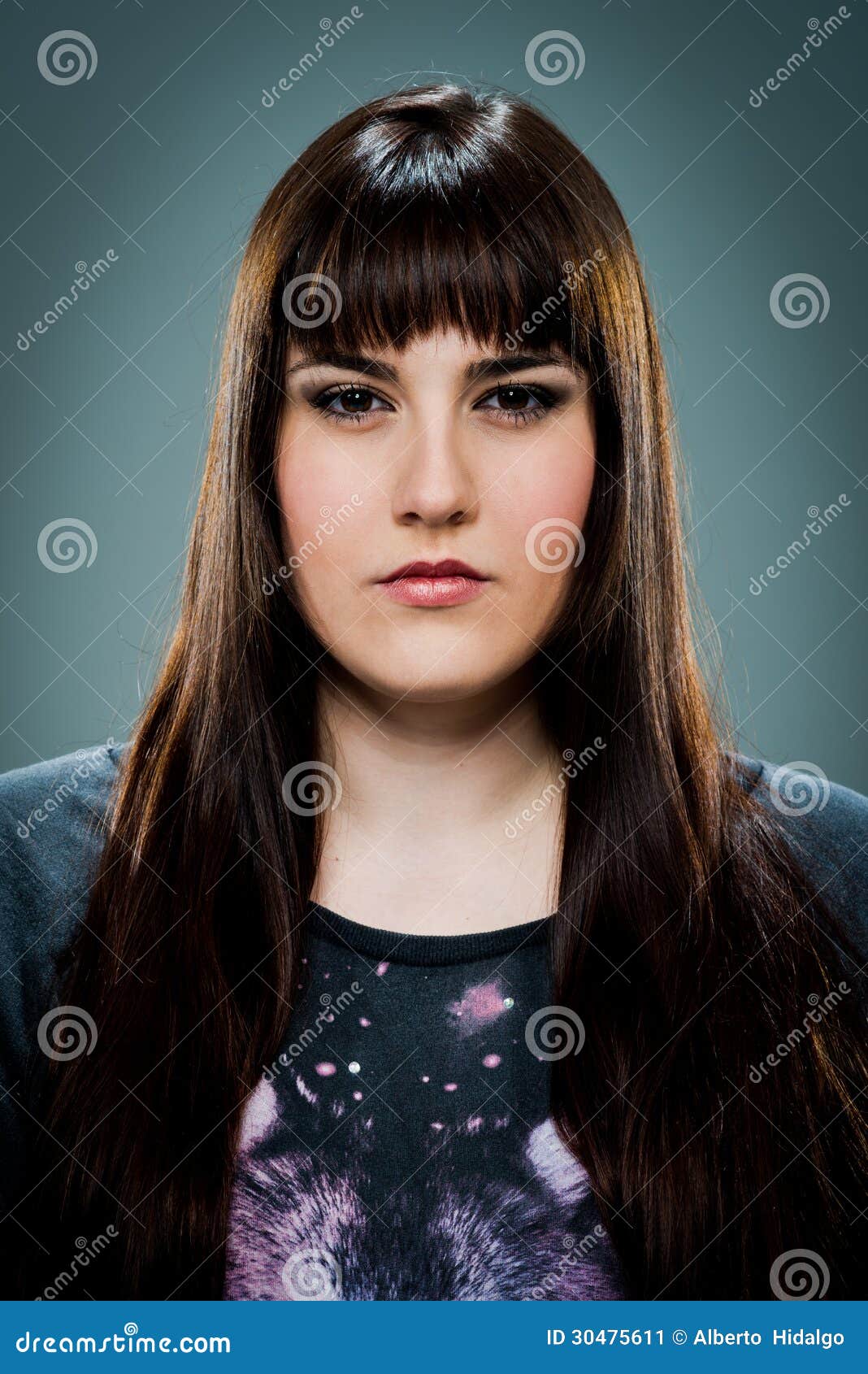 Young Woman with Serious Expression Stock Image - Image of caucasian ...