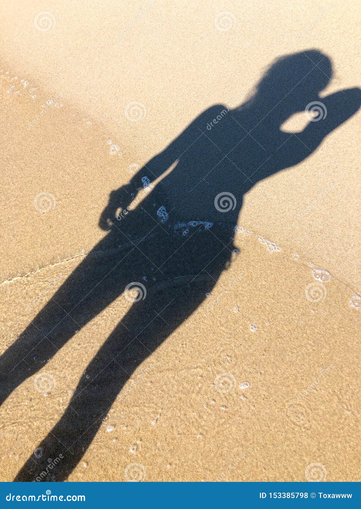 Young Woman Shadow on a Sand Stock Photo - Image of beach, tourism ...