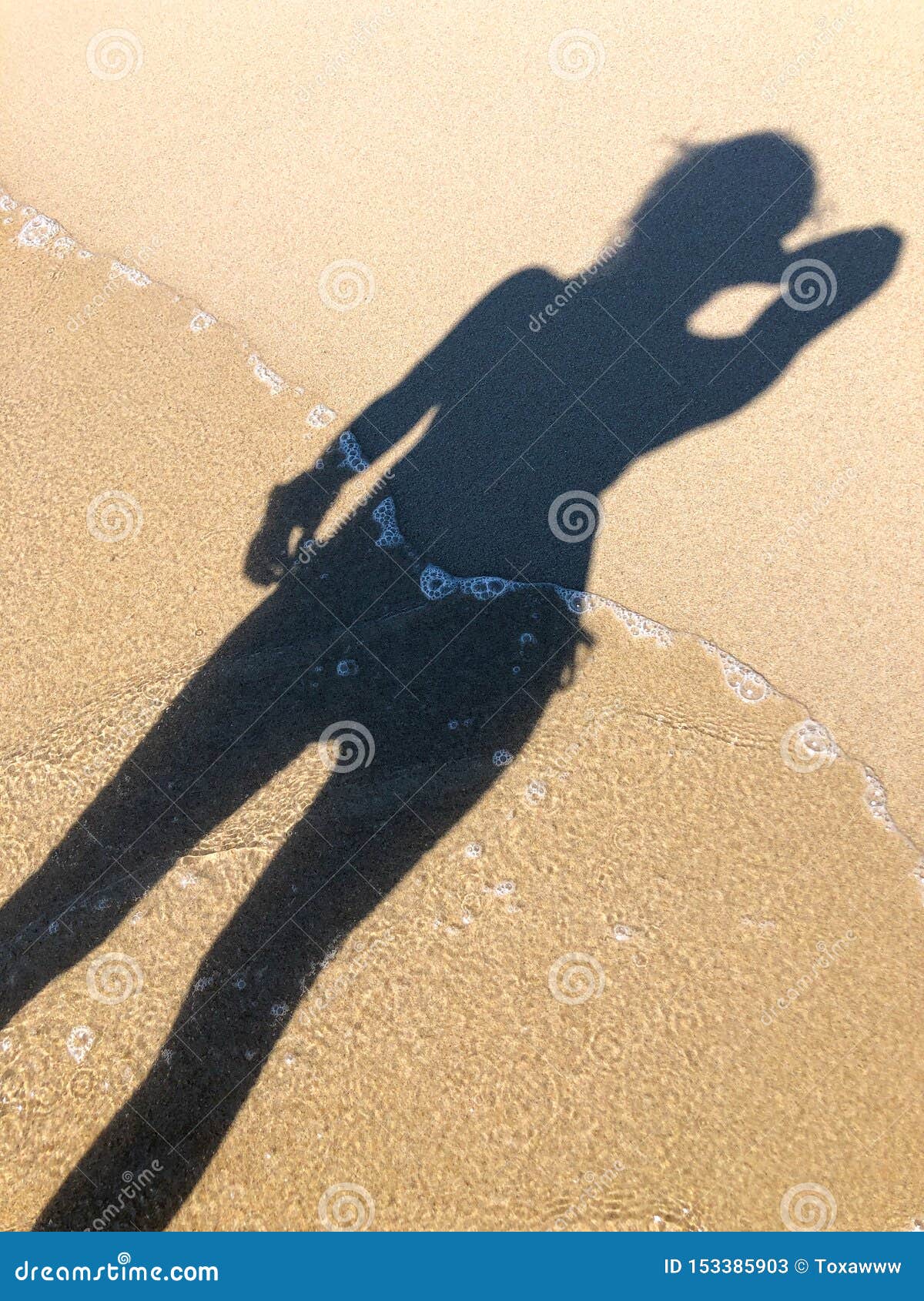 Young Woman Shadow on a Sand Stock Image - Image of female, summer ...