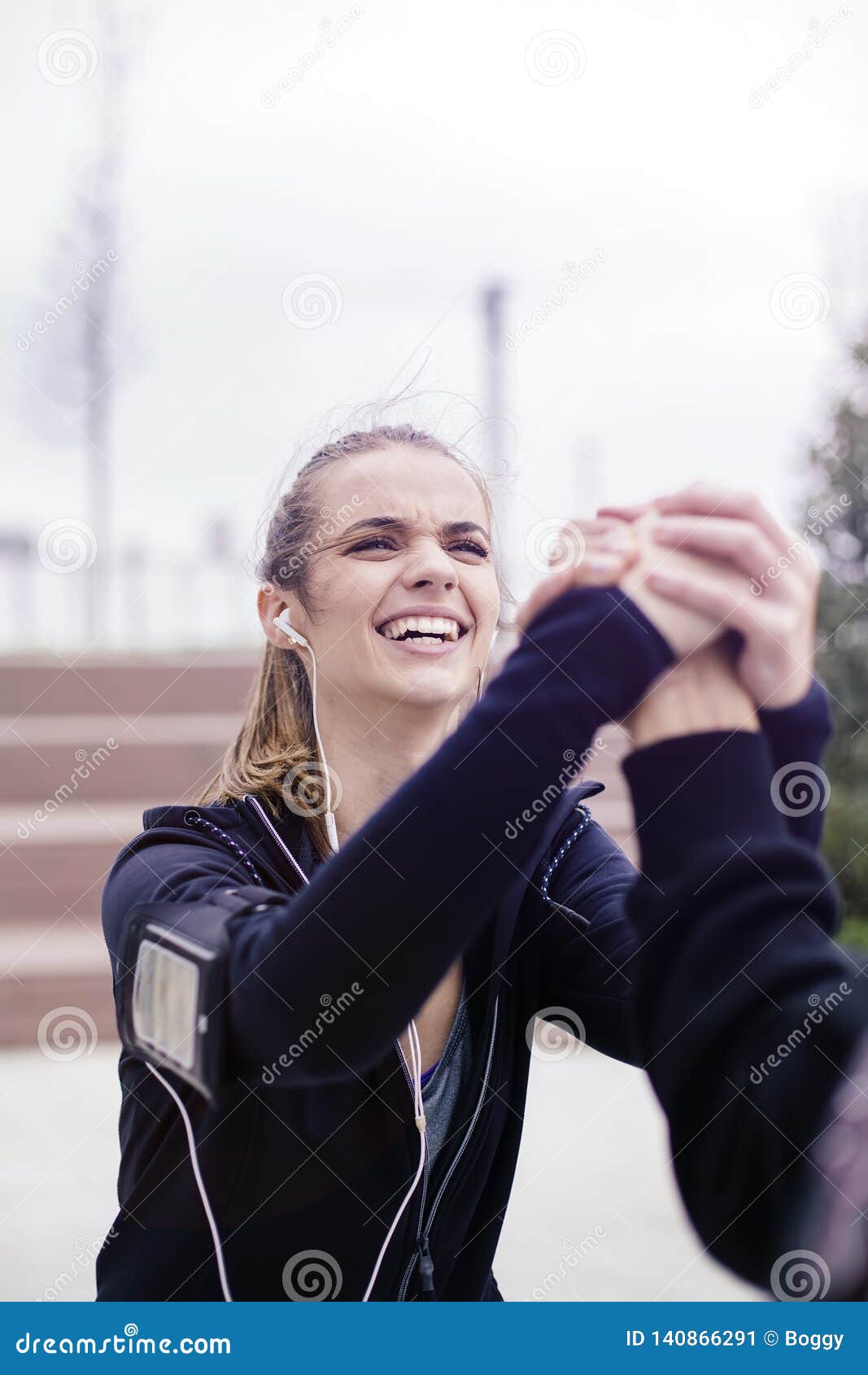 Young Woman is Shaking the Arm of Her Personal Trainer Stock Image ...