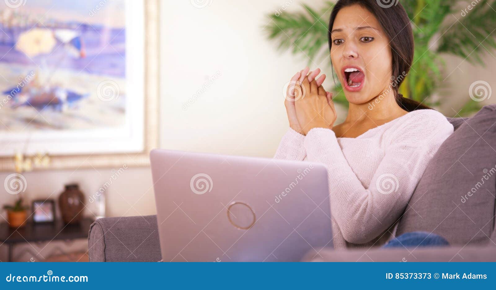 Young Woman is Shocked Watching Her Team Losing the Game on Her ...