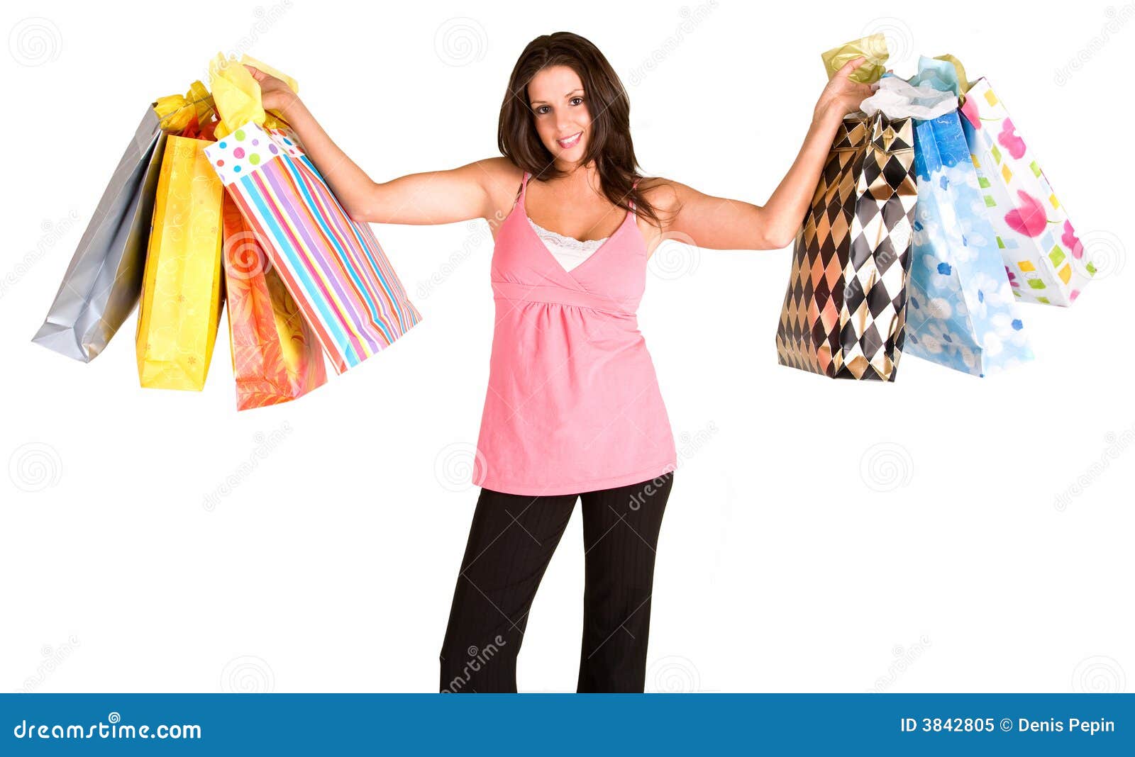 Young Woman on a Shopping Spree Stock Image - Image of purchase ...