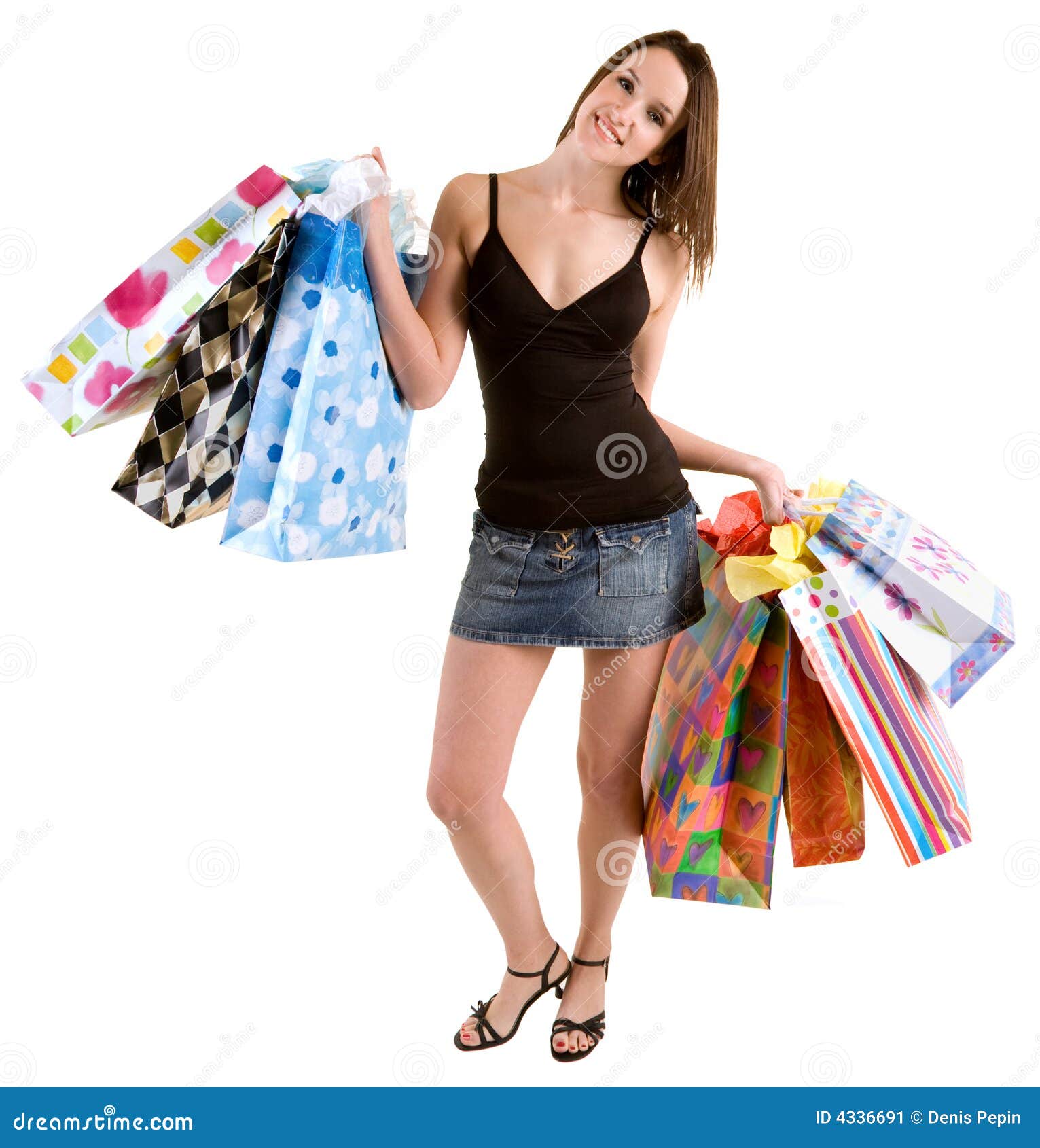 Young Woman on a Shopping Spree Stock Image - Image of beautiful ...