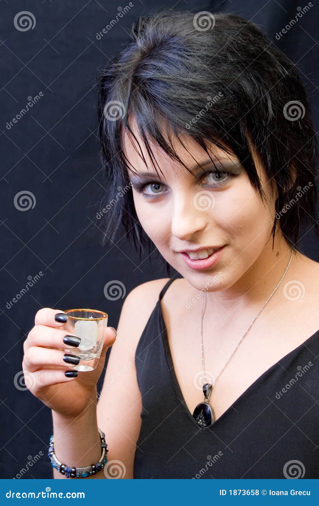 Young Woman with Shot Glass Stock Photo - Image of glass, smile: 1873658