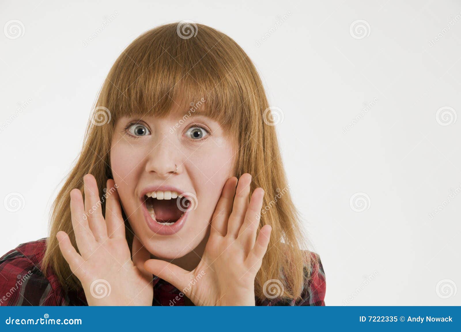 Young woman shouting stock image. Image of positive, camera - 7222335