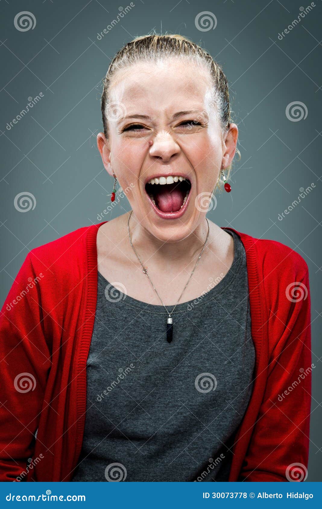 Young Woman Shouting stock photo. Image of attitude, camera - 30073778
