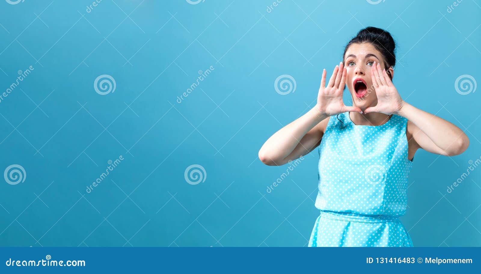 Young woman shouting stock image. Image of expression - 131416483