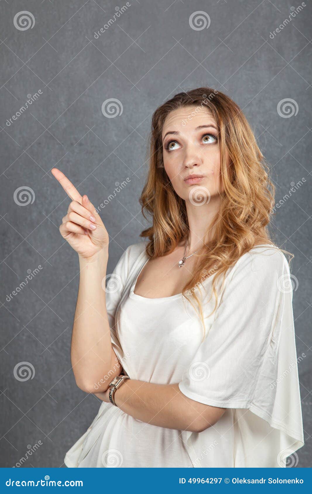Young Woman Showing Disapproval with Finger Stock Image - Image of ...