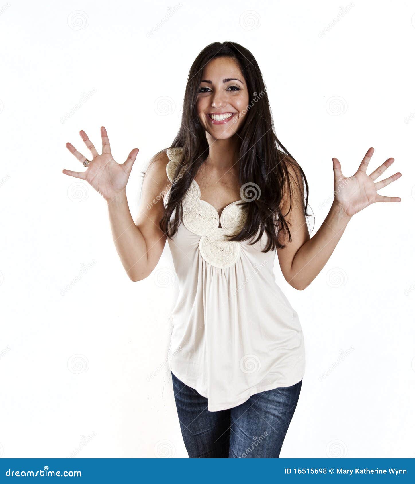 Young Woman Showing Excitement Stock Photo - Image of expression ...