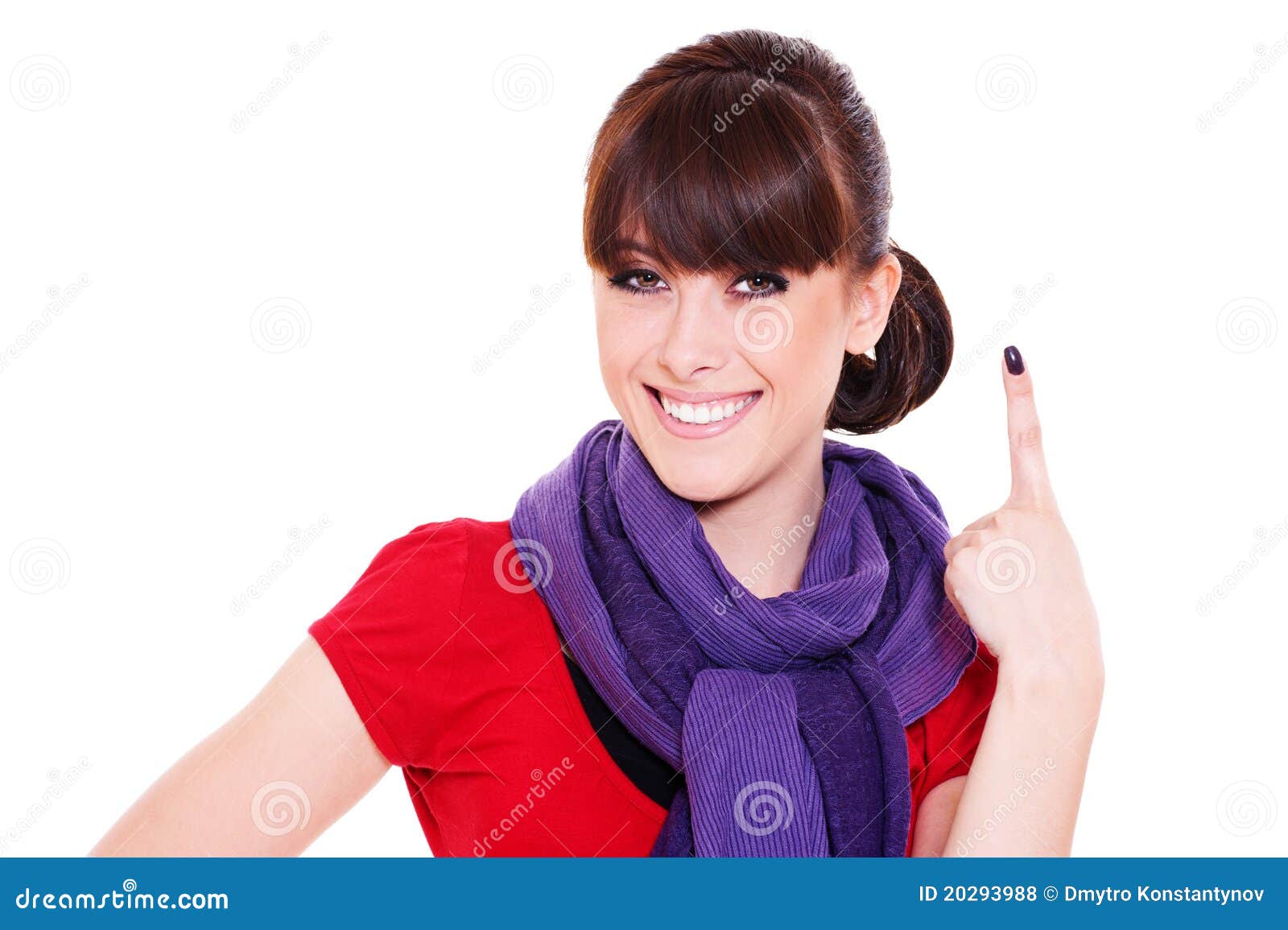 Young Woman Showing Number One Stock Photo - Image of cute, person ...