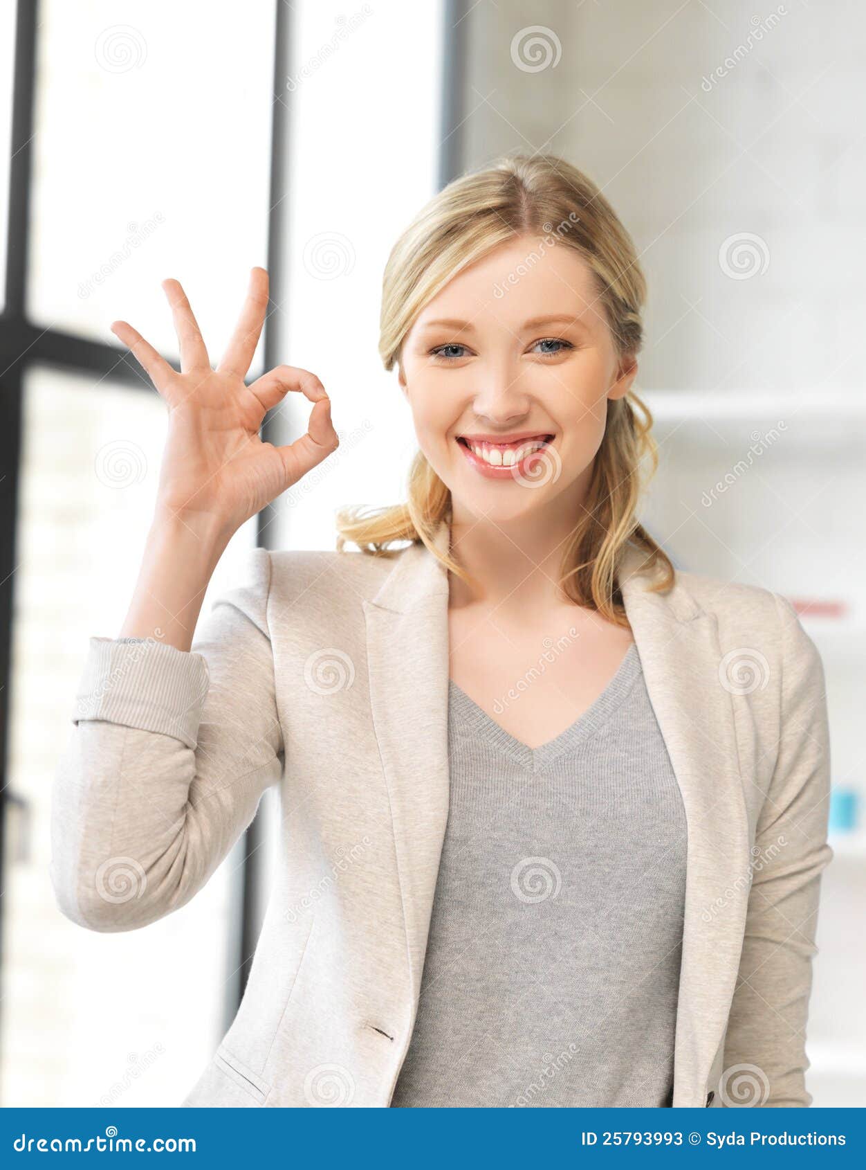 Young Woman Showing Ok Sign Stock Image - Image of agreement, happy ...