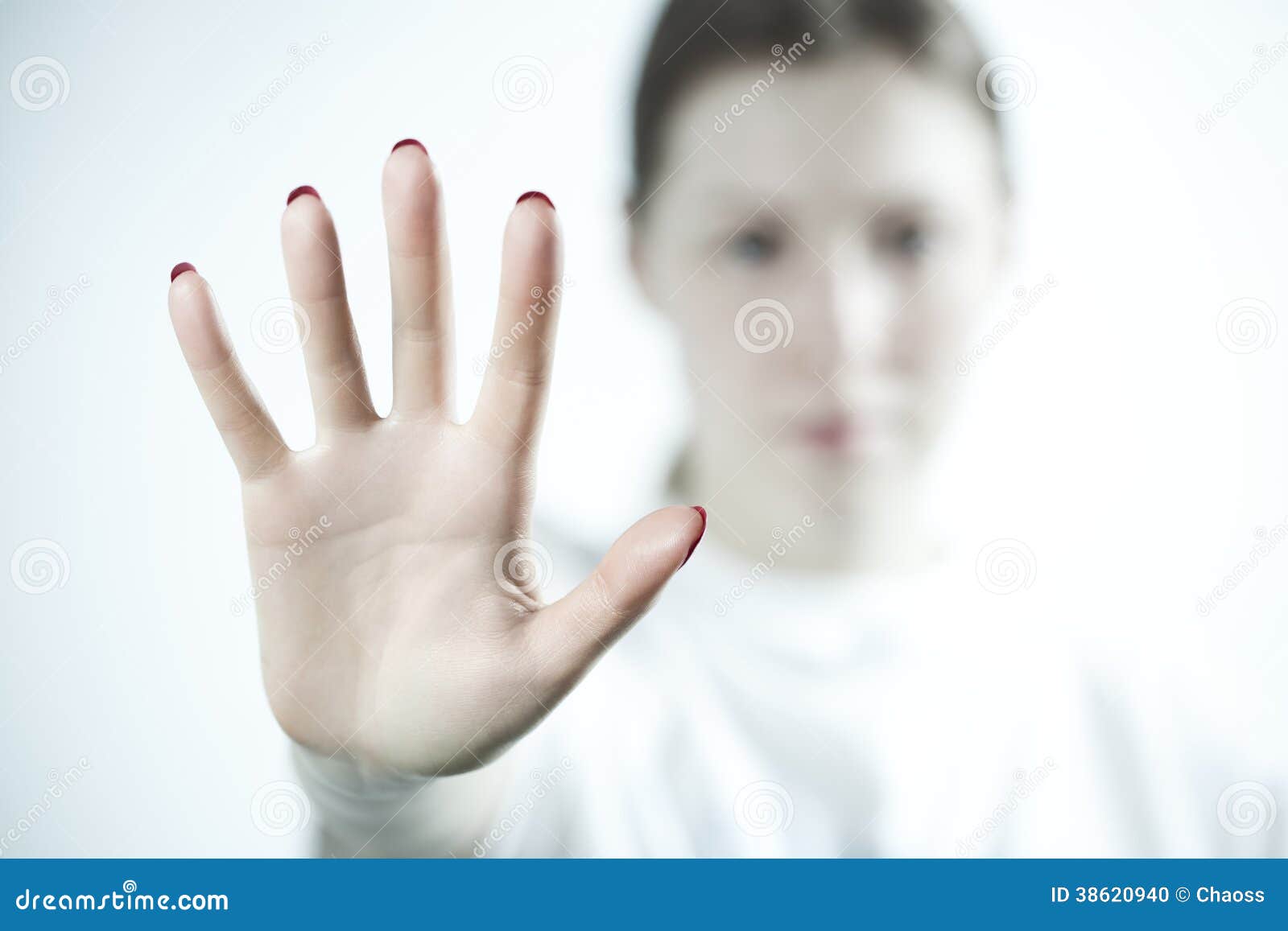 Young woman showing palm stock photo. Image of show, bright - 38620940